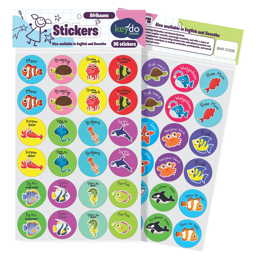 Teachers Stickers - Afrikaans - Ocean Animals – Edunation