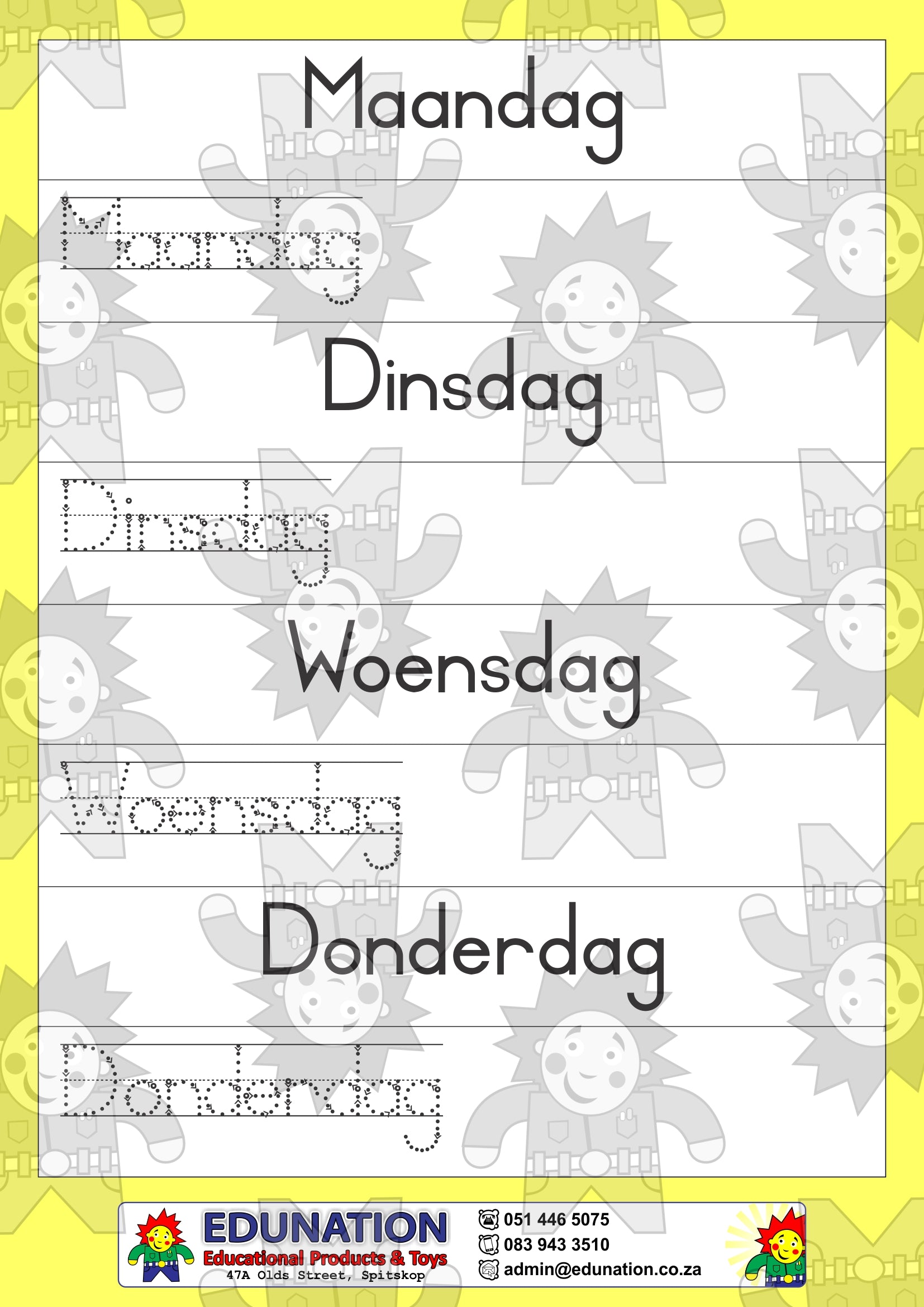 Dae van die week - Double Sided – Edunation