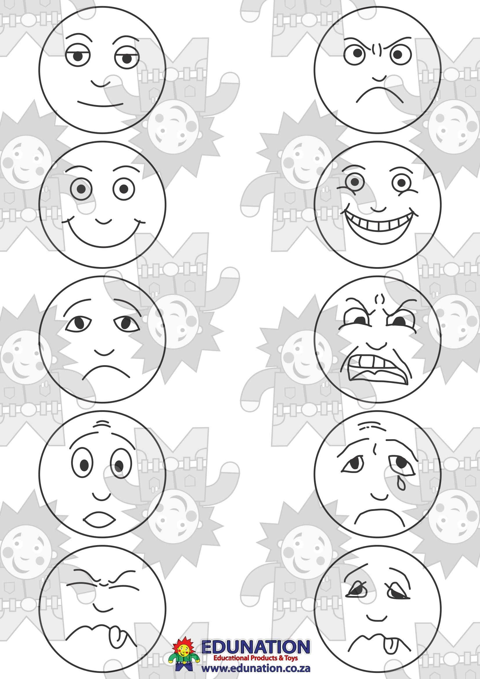 Emotion faces - Single Sided – Edunation